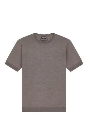 Giorgio Armani GIORGIO ARMANI Slim-Fit Silk And Cotton Knit Sweater Brown