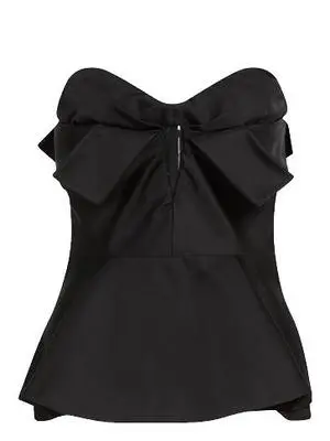 ALEXANDER MCQUEEN Alexander McQueen Black Strapless Bow Detail Top