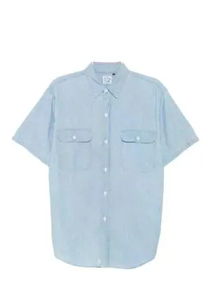 ORSLOW Short-sleeve Chambray Shirt - Blue