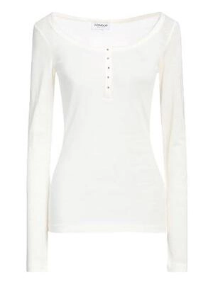 DONDUP DONDUP Cream Wool And Polyamide Henley T-shirt Cream