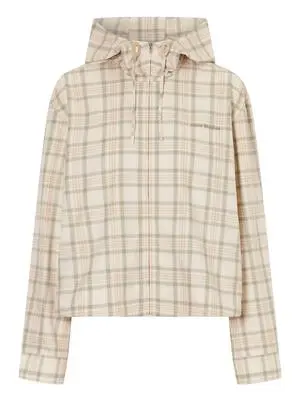 Acne Studios Checked Cotton Hooded Jacket - Neutrals