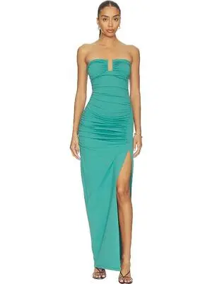 Susana Monaco Wire Tube Side Slit Dress - Teal