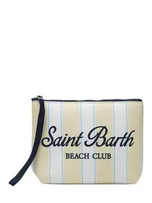 MC2 SAINT BARTH MC2 Saint Barth Aline Striped Scuba Fabric Clutch Yellow