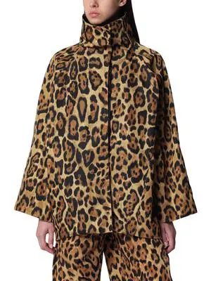Alaïa Layered Ocelot-print Twill Coat - Brown