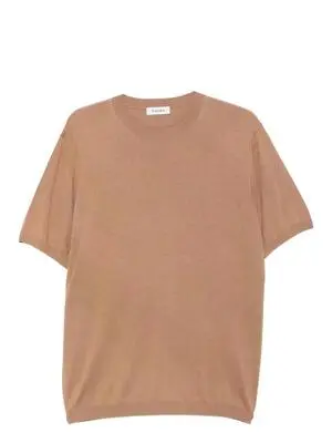 KANGRA Fine-knit Crew-neck T-shirt - Neutrals