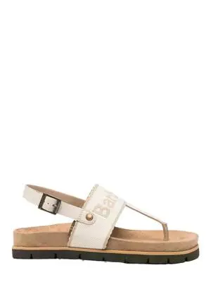 Barbour Lumley Logo-embroidered Slingback Sandals - Neutrals