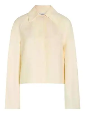 Another Tomorrow Concealed-fastening Cropped Jacket - Neutrals
