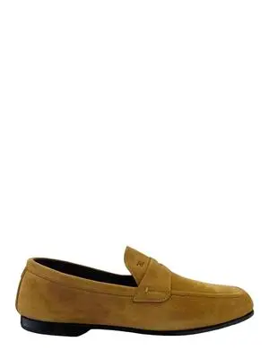 FABI Logo-embroidered Suede Loafers - Brown
