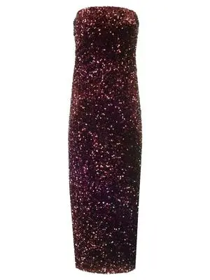 AL DUCA D’AOSTA 1902 Sequined Strapless Bustier Dress - Red