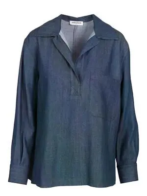AL DUCA D’AOSTA 1902 V-neck Chambray Shirt - Blue