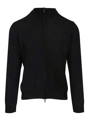 AL DUCA D’AOSTA 1902 Merino Wool Zip-up Cardigan - Black