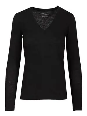 AL DUCA D’AOSTA 1902 Long Sleeve V-neck T-shirt - Black