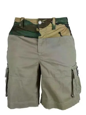 Off-White Military Cargo Shorts With Camouflage Detail - Neutrals