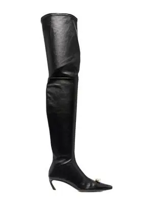 LANVIN Swing" Crystal-embellished Thigh-high Boots - Black
