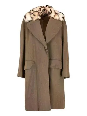 ROMEO GIGLI Textured Trim Coat - Brown