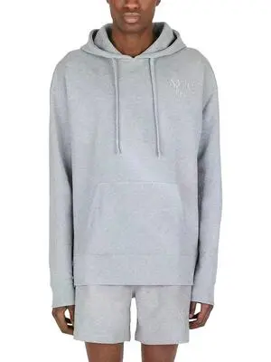 MORE JOY Logo Detail Hooded Sweatshirt - Grey