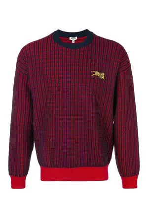 Kenzo Check Knit Sweater - Red