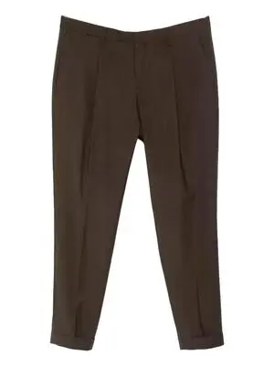BRIGLIA 1949 Pleated Turn-up Trousers - Brown