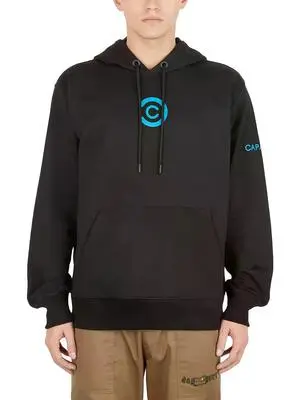 CAPASA MILANO Logo Detail Drawstring Hoodie - Black