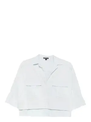 JAMES PERSE Cropped Shirt With Patch Pockets - Blue