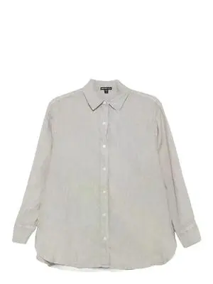 JAMES PERSE Curved Hem Long Sleeve Shirt - Grey