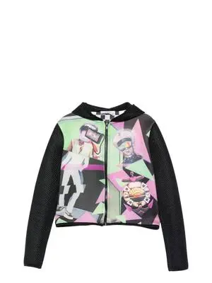 The Artistylist Graphic-print Zip-up Hoodie - Black