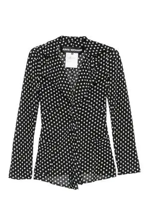 Junya Watanabe Polka Dot Ruffled Jacket - Black