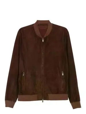 SALVATORE SANTORO Salvatore Santoro Suede Bomber Jacket Brown