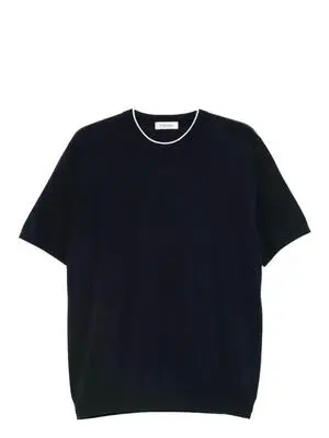 KANGRA Contrast-trim T-shirt - Blue