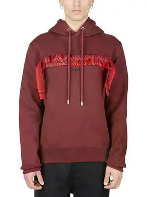 LANVIN Logo Embroidered Hoodie - Red