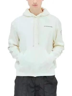 SPACE AVAILABLE Circular Artisan Hooded Printed Sweatshirt - Neutrals