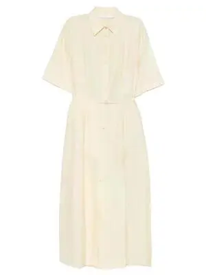 TELA Belted Button-down Midi Dress - Neutrals