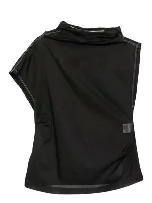 TELA Sleeveless Contrast Stitch Top - Black