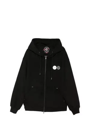 ANTI SOCIAL SOCIAL CLUB Logo Print Zip-up Hoodie - Black