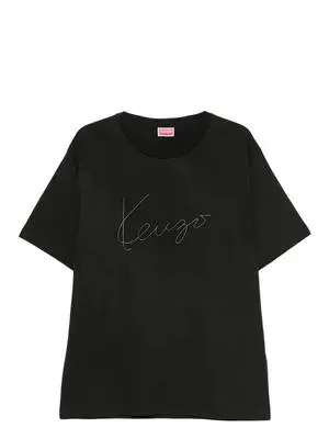 Kenzo Logo-embroidered T-shirt - Black