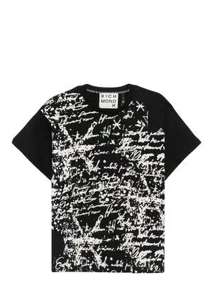 John Richmond Print-detail T-shirt - Black