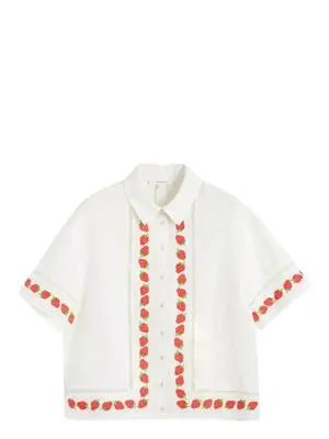 Chinti & Parker Strawberry Print Shirt - White