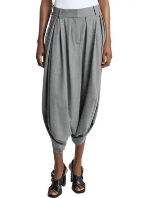 Michael Kors Draped Stretch Wool Culottes - Grey
