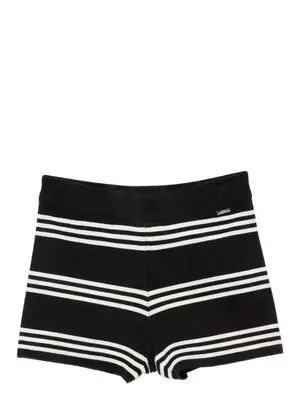 Dkny Striped Elasticated Waistband Shorts - Black