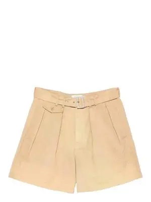 FOUND Belted Pleated Shorts - Neutrals