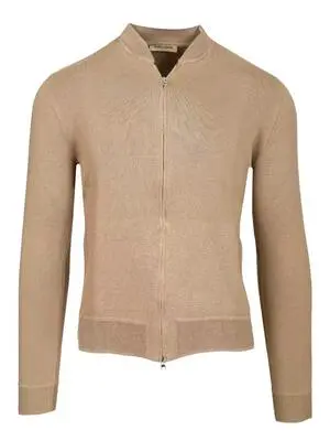 AL DUCA D’AOSTA 1902 Zip-up Ribbed Cardigan - Neutrals
