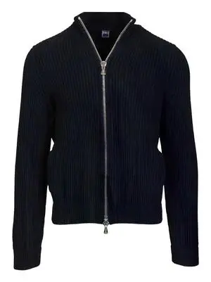 Fedeli Ribbed-knit Cashmere Cardigan - Blue