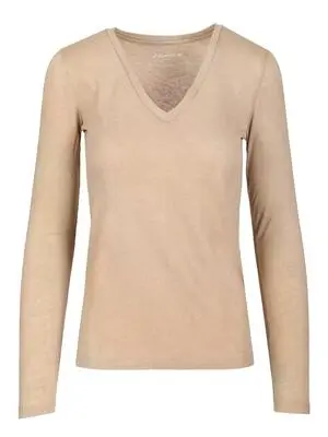 AL DUCA D’AOSTA 1902 V-neck Long-sleeve T-shirt - Neutrals