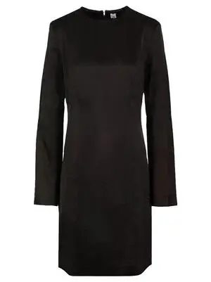 TOTEME Long-sleeve Round Neck Dress - Black
