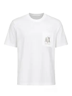 Armani Exchange Logo-embroidered Pocket T-shirt - White