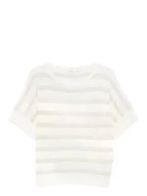 PANICALE Striped Knit T-shirt - Neutrals