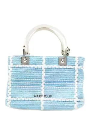 MARC ELLIS Check-pattern Woven Tote Bag - Blue