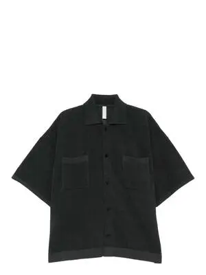 CFCL Ribbed-knit Chest-pocket Shirt - Grey