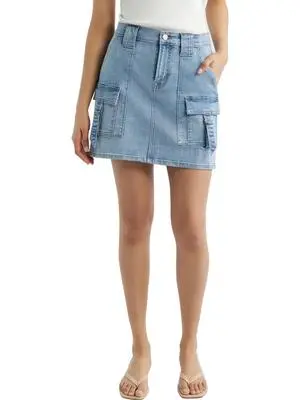 CITY BLUES Cargo Denim Miniskirt - Medium Indigo