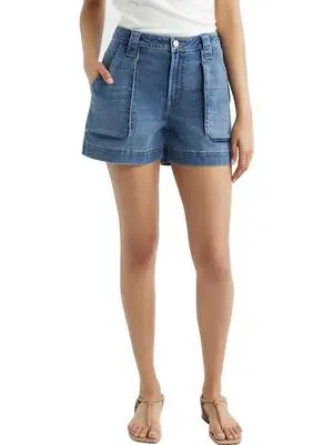 CITY BLUES High-Rise Utility Denim Shorts